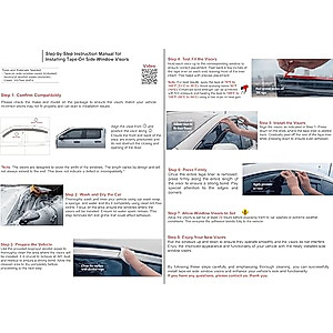 2020-2025 Tape-On Side Window Visor Deflectors for Ford Explorer XLT Limited Timberline ST King Ranch Platinum Dark Tinted Rain Guards 2021 2022 2023 2024