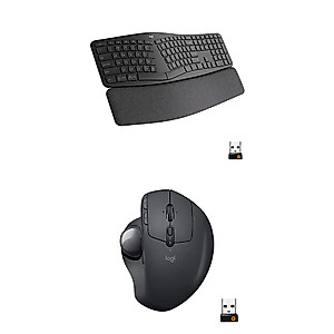 Logitech Ergo K860 Wireless Ergonomic Keyboard with Wrist Rest and MX Ergo Wireless Trackball Mou