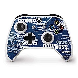 Skinit Decal Gaming Skin compatible with Xbox One S Controller - Officially Licensed NFL Dallas Cowboys Blast Design
