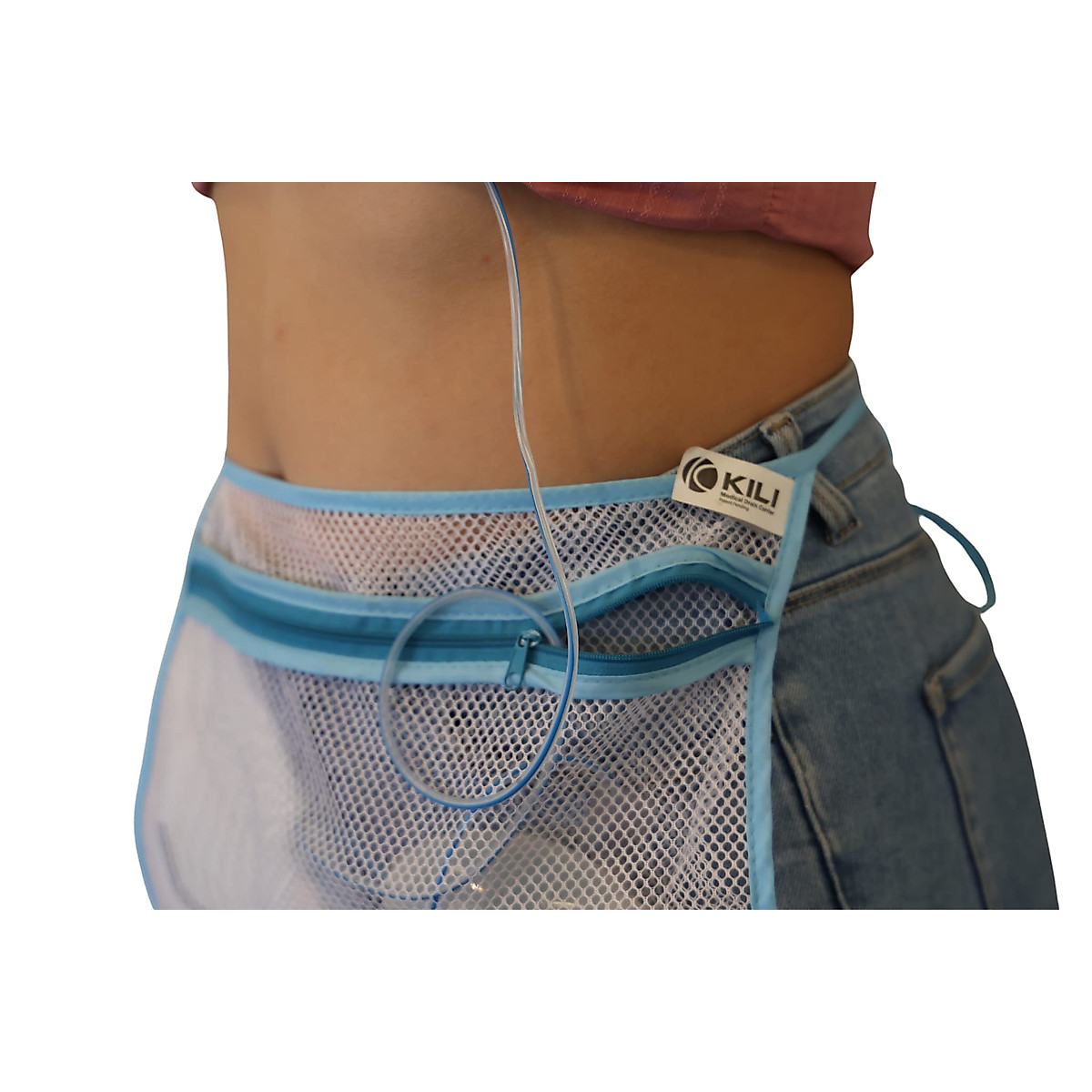 KILI Medical Drain Carrier Pouch - Post Surgery Mesh Drain Holder for Shower or Bath - For Any Surgery That Requires a Drain such as Mastectomy, Augmetation, Ostomy, Tummy Tuck