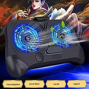 TJLSS Multifunctional Game Handle Dual Fan Cooling Bracket Mobile Phone Radiator Comfortable Handle. (Color : E)