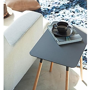 YAMAZAKI home Plain Rectangular Side Table Black,