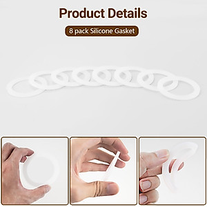 Gasket Seal Ring Replacement for Aluminium Stovetop Coffee Maker Pots 3 Cups & 4 Cups Spare Food Grade Silicone (Better Than Rubber) -8 PACK