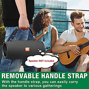 Desing Wish Removable Speaker Handle Strap Compatible with JBL Xtreme/Xtreme 2/ Xtreme 3/ W-King X10/ Zealot S67 Portable Wireless Bluetooth Speaker, Outdoor Travel Speakers Handle Belt (Black)