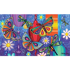 Toland Home Garden 800025 Bright Wings Summer Door Mat 18x30 Inch Butterfly Outdoor Doormat for Entryway Indoor Entrance