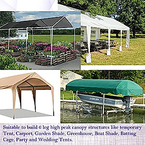 Simond Store Canopy Fitting 3 Way 6 Pc, 4 Way 3 Pc, Footpad 6 Pc, 1-3/8 inch Diameter High Peak Connectors for Carport Frame Boat Shelter Outdoor Canopies Party Tents Garage Batting Cage Garden Shade