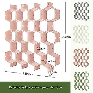 HPYYKE Honeycomb Organizer,Adjustable Drawer Organizers,18 Slot Compartment Honeycomb Separator for Underwear Belt-Scarf Socks Ties Organizer(8pcs)