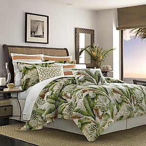 Tommy Bahama - King Duvet Cover Set, Cotton Sateen Bedding with Matching Shams & Button Closure, All Season Home Decor (Palmiers Green, King)