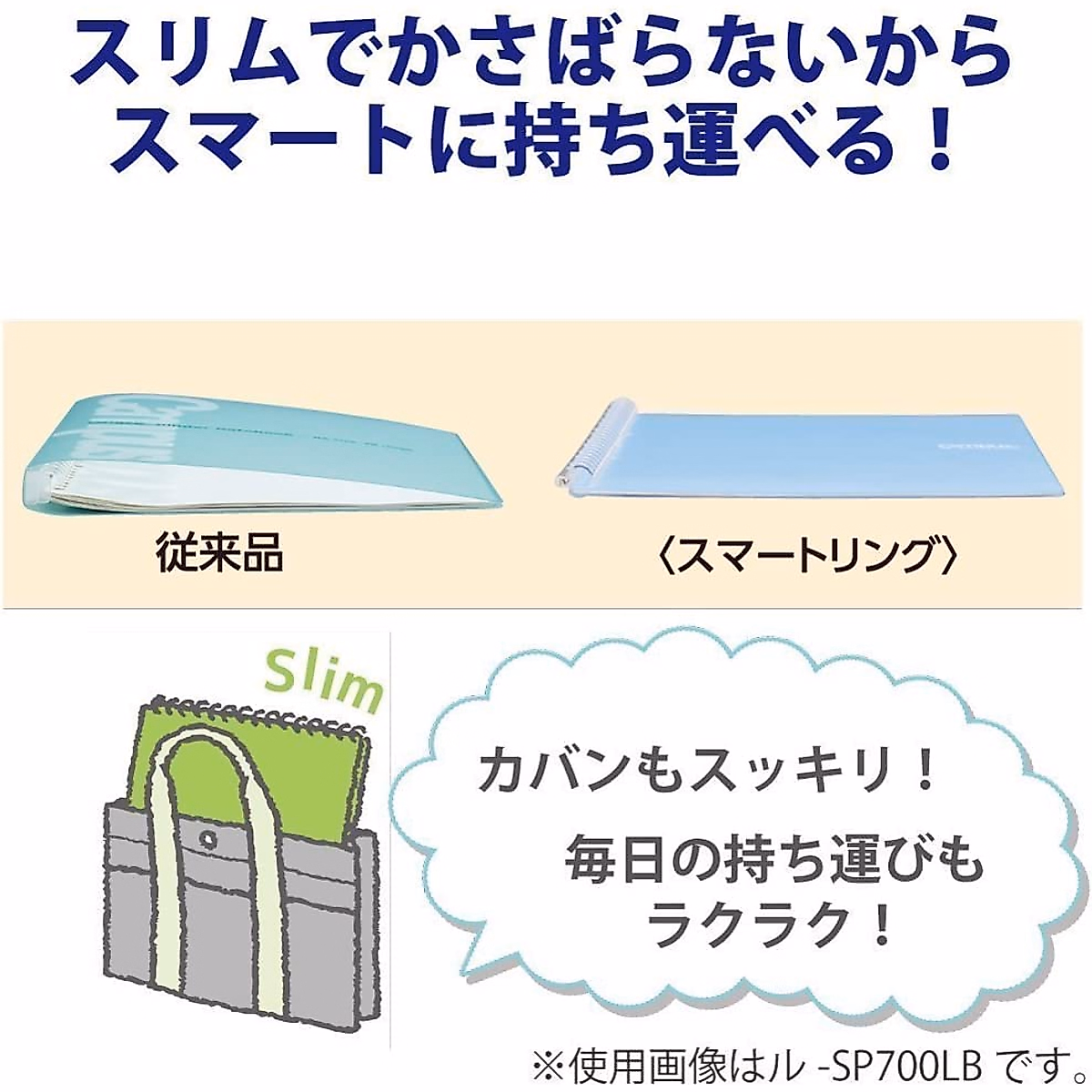 Kokuyo Campus Easy-Carry Slim Binder"Smart-Ring" B5 26-Ring Set OF 3 (Light Pink, Light Blue & Clear, B5)