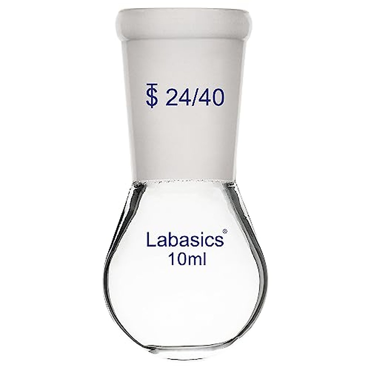 Labasics Borosilicate Glass Single Neck Recovery Flask Rotary Evaporator Flask, with 24/40 Outer Joint, 10 ml