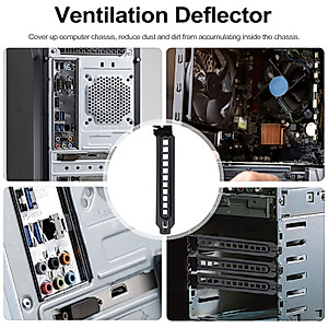 SOLUSTRE Metal Case 20 PCS Metal PC Computer Back Slot Cover Vented Slot Cover Expansion Blank Plate PCI Slot Cover Black Case