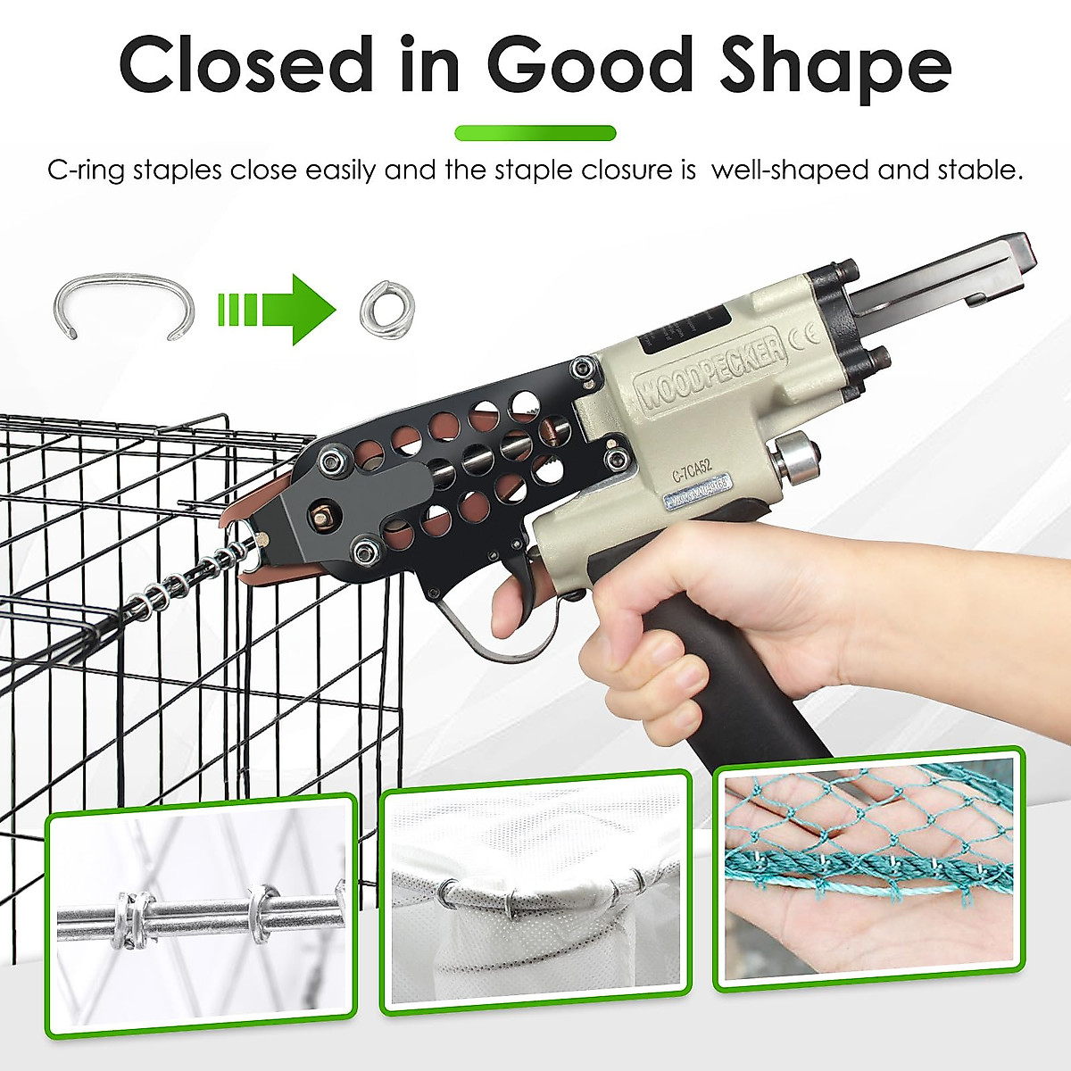 China-top Silver SC7 15 Gauge 3/4'' Crown C Ring Staples C-Rings Hog Rings