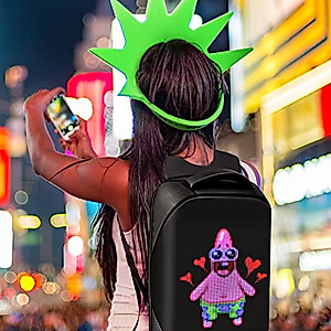 Tesinll Led Backpack with Programmable & Full Color Screen, Motorcycle Backpack, Waterproof Shoulder Travel Backpack, Christmas Gift for Men Women, Laptop Backpack 15 Inch