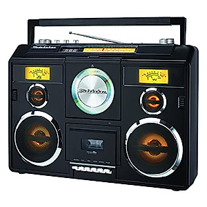Studebaker Sound Station Portable Stereo Boombox with Bluetooth/CD/AM-FM Radio/Cassette Recorder (Black)
