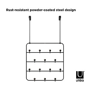 Umbra Estique Multi Over The Door Organizer Hooks, Black/Walnut