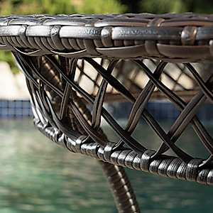 Christopher Knight Home Figi PE 34" Glass Table, Multibrown