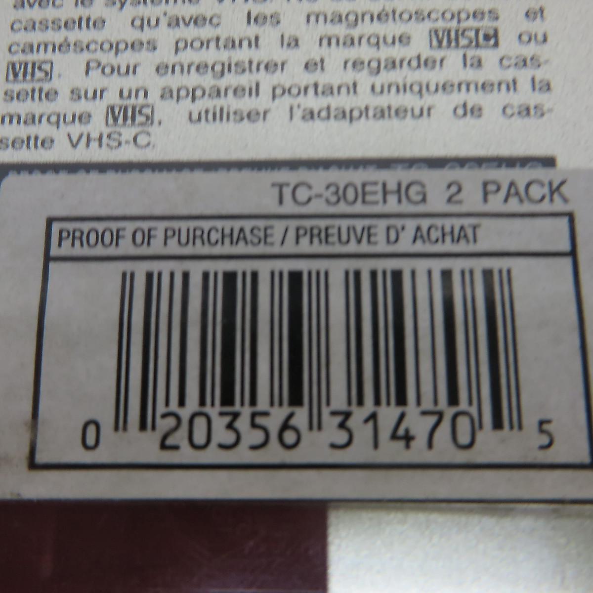 Pk/2 x 3: Tdk Vhs-C Camcorder Tape (TC-30HGL2)