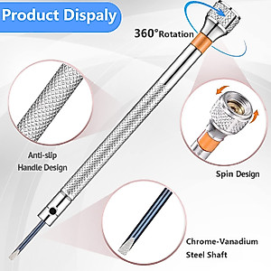 13PCS Professional Watch Screwdriver Set, SHEGATO Micro Precision Glasses Repair Kit, with 13PCS 0.2-2.0MM Extra Replace Blades, for Eyeglass Sunglass Watchmaker Jewelry Computer Phone Small Tools