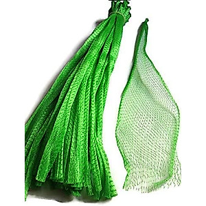 100pcs 15" Green Reusable Nylon Mesh net Produce Grocery Toys Fruits Vegetables Storage Poly Bags