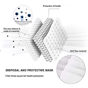 100 Pack Stars Individually Wrapped Disposable Face Mask, 3-Ply Non-woven Pattern Breathable Protective Face Masks,Black and White Disposable Mask，Product Mouth and Nose Cover for Adults
