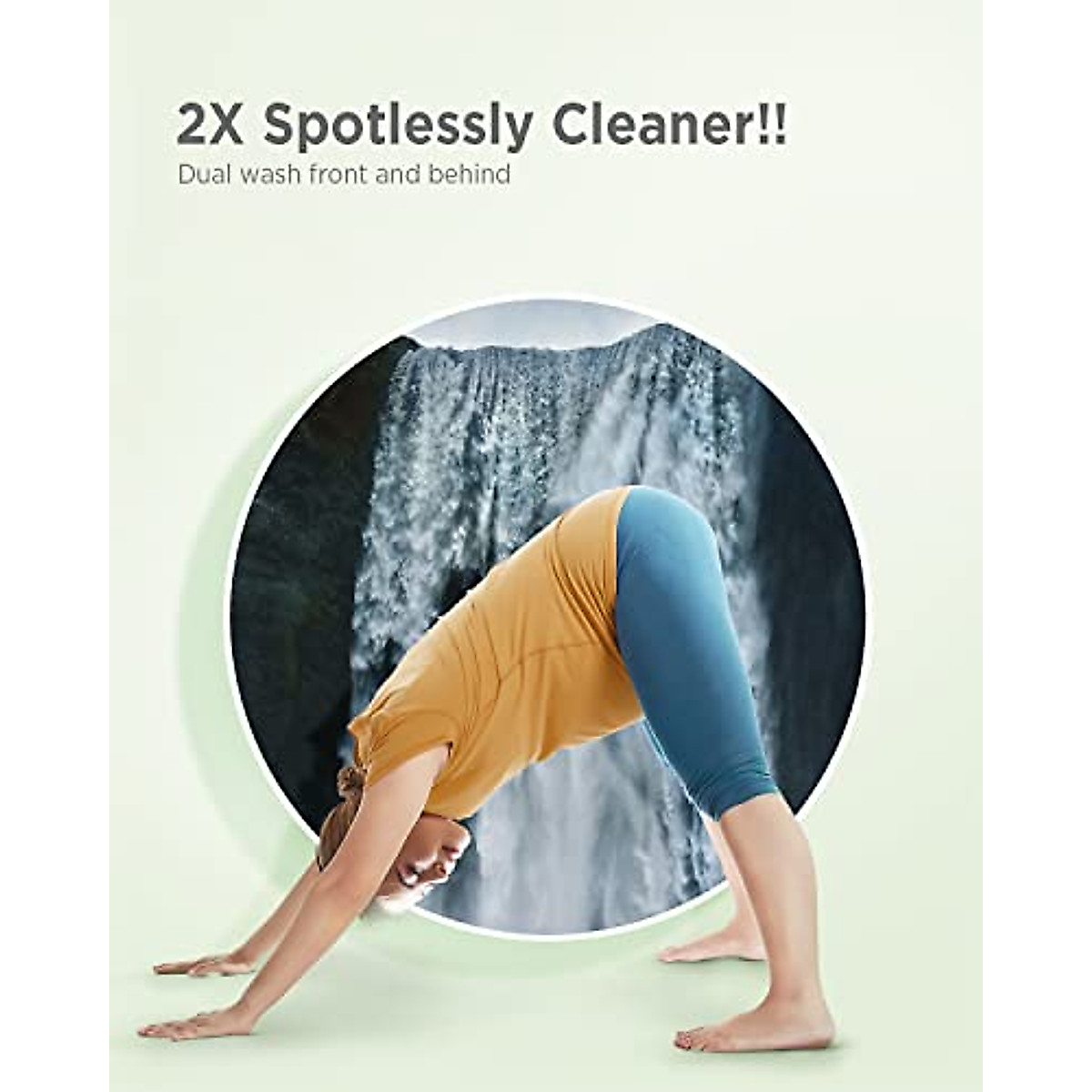 Bidet Attachment for Toilet, Ciays Ultra-Slim Bidet Toilet Seat Attachment , Self-Cleaning Dual Nozzles, Non-Electric Bidet Attachment for Sanitary and Feminine Wash, Sliver/White (CIBA02)