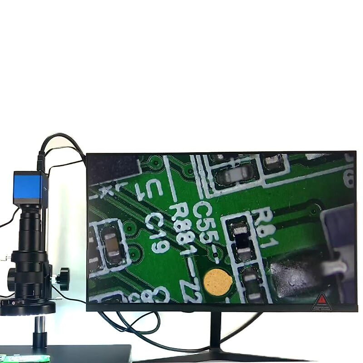 13MP FHD 60FPS Microscope Camera C-Mount Lens HDMI VGA Industrial Electronic Digital Microscope for Phone PCB Repair Soldering (Color : 130X 50MM)