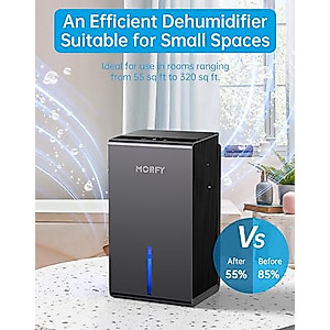 Dehumidifier, 52OZ Small Dehumidifier for Bedroom Bathroom RV with Auto Shut Off, Portable Quiet Dehumidifiers for Room Home Closet