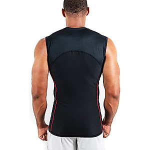 DEVOPS 3 Pack Men's Athletic Compression Mesh Sleeveless Shirts (2X-Large, Black/Black/Black)