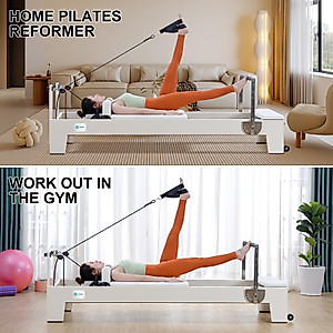 JOYRIDER Pilates Reformer Machine, Pilates Reformer Workout Machine for Home Gym Bed Yoga, Studio Grade Pilates Machine Equipment Full Body Workout -Up to 992 lbs Weight Capacity(Gray)