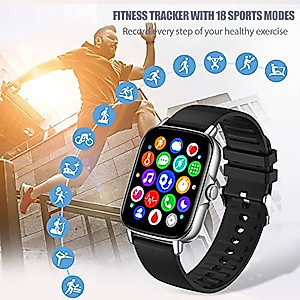 Smart Watch 2022 Bluetooth Call & Text Receive/Dial Smartwatch for Android & IOS Phone with 1.7" HD Touch Screen Fitness Activity Tracker with Heart Rate Sleep Monitor Pedometer Smart Watch for Women