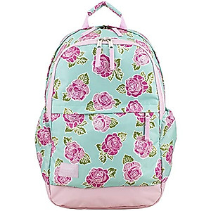 Eastsport Everyday Classic Backpack with Interior Tech Sleeve, Rose Sand/Spring Floral Print