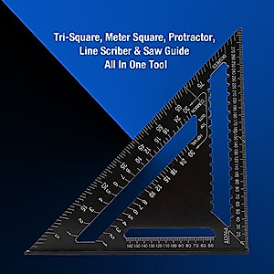 12 Inch Triangle Ruler, Aluminum Square Ruler Carpenter Layout Tool, Woodworking Metal Square Ruler