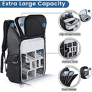 Endurax Extra Large Camera Backpack Camera Bag Compatible with Canon for DSLR Photographers