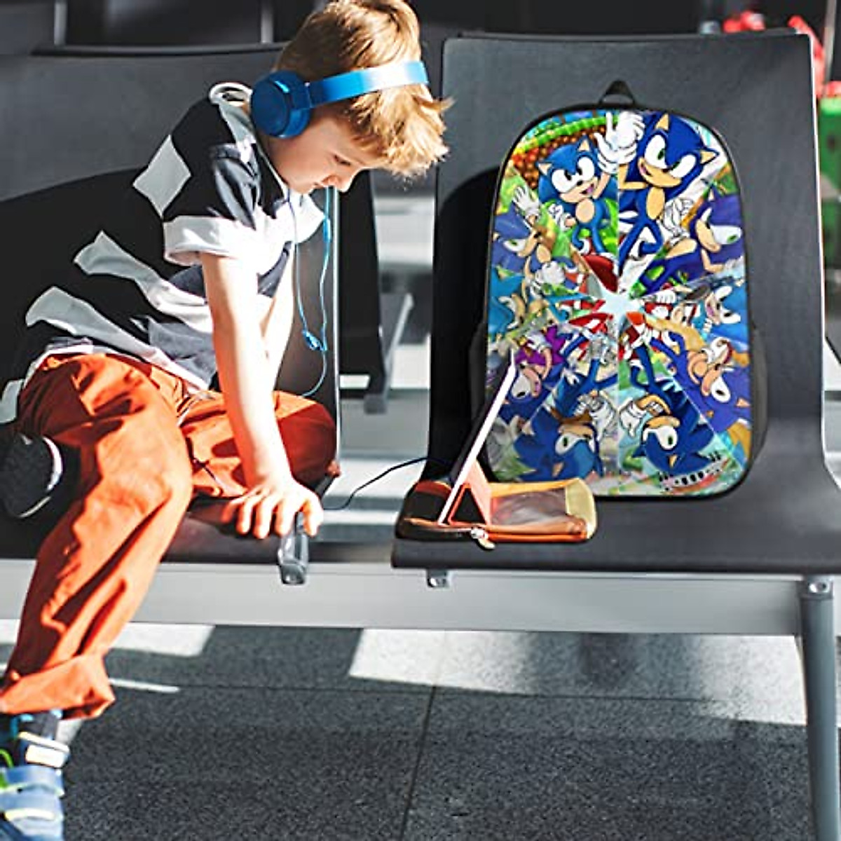 Fuyeyoso Anime Sonic The Hedgehog 17 Inch Lightweight Backpack Boys Girls Shoulder Bags Large Capacity For Gift