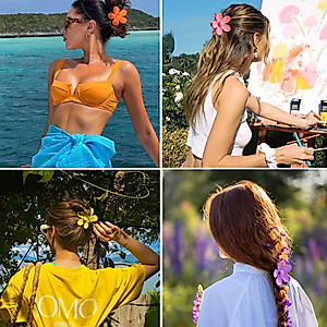 Tyfthui 8 Pieces Flower Hair Clips, Matte Daisy Hair Claw Clips, 8 Colors Cute Hair Clips, Non-Slip Strong Clips for Women's Thick and Thin Hair, Women's Hair Accessories, Gifts for Girls (Color A)