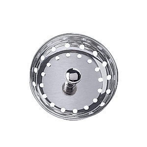 VARNAHOME Kitchen Sink Basket Strainer Replacement for US Standard Drains (3-1/2 Inch), Premium Brushed Stainless Steel Body W/Rubber Stopper 1 Pack