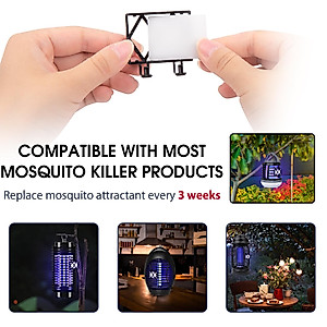 3 Lures Mosquito Attractant Bait Refill Cartridge with Hanging Hook for Bug Zappers, Fruit Fly Traps for Indoors Outdoor to Trap and Increase Catch Rates