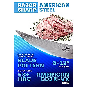 Dalstrong Boning Knife - 6 inch - Quantum 1 Series - Ultra-Sharp - American Forged BD1N-VX Hyper Steel - Carbon Fibre G10 Hybrid Handle - Premium Kitchen Knife - Leather Sheath