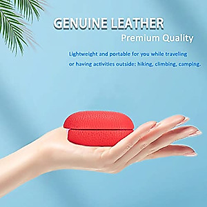 Miimall Compatible for Beats Fit Pro Leather Case Cover, [Vintage Style] [Anti-Lost Strap] Durable Genuine Leather Protective Case for Beats Fit Pro (Red)