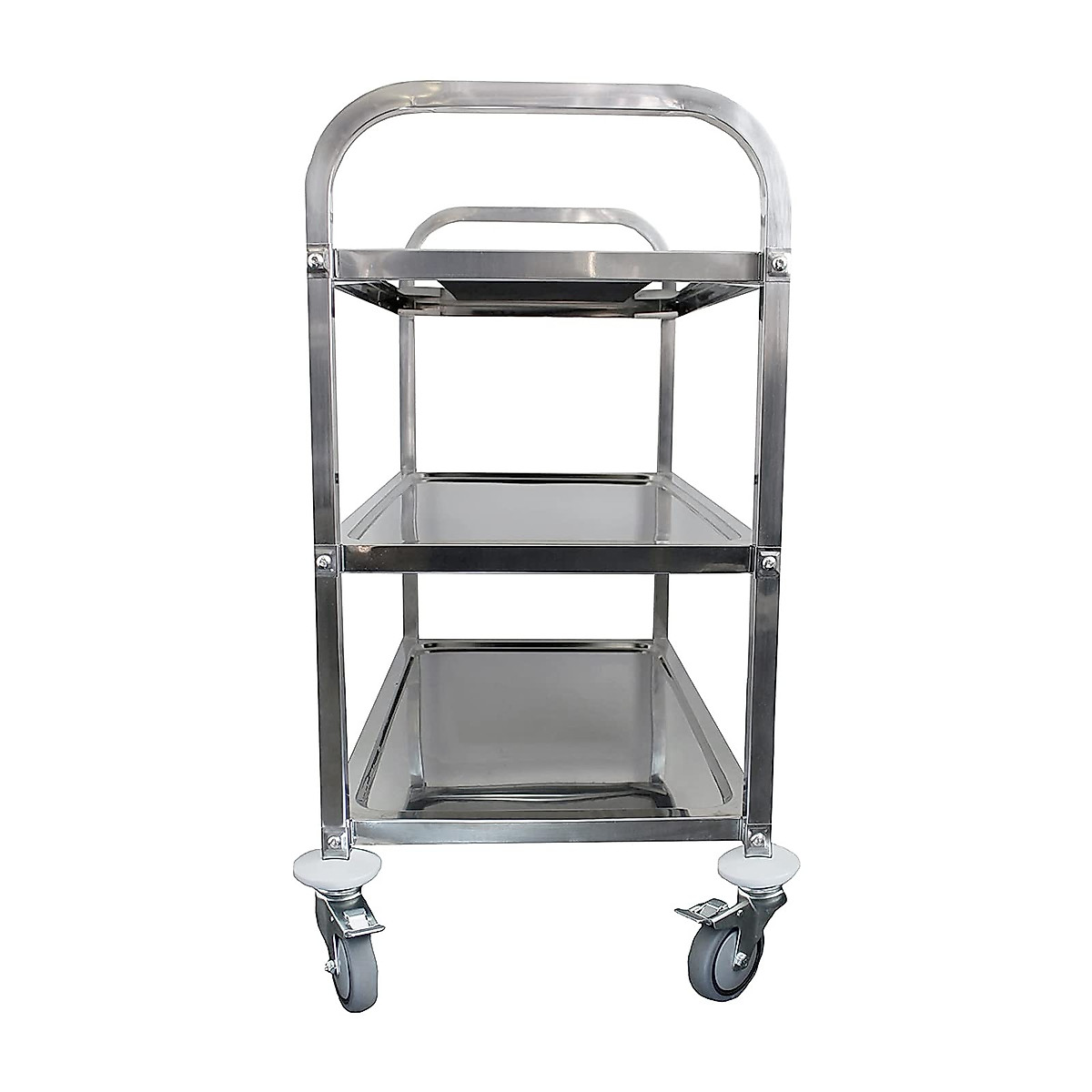 AmGood Stainless Steel Dining Cart - 3 Shelf Heavy Duty Utility Cart on Wheels (Medium - 34" Legth x 18" Width)