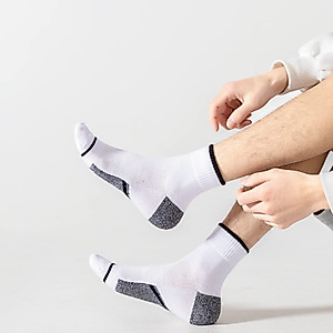 PADFOM Mens Athletic Ankle Socks Low Cut Cushioned Breathable Running Sports Socks 5 Pack