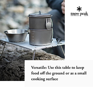 Snow Peak Ozen Solo Table, SLV-171, Aluminium, Lightweight for Backpacking, Designed in Japan, Lifetime Product Guarantee