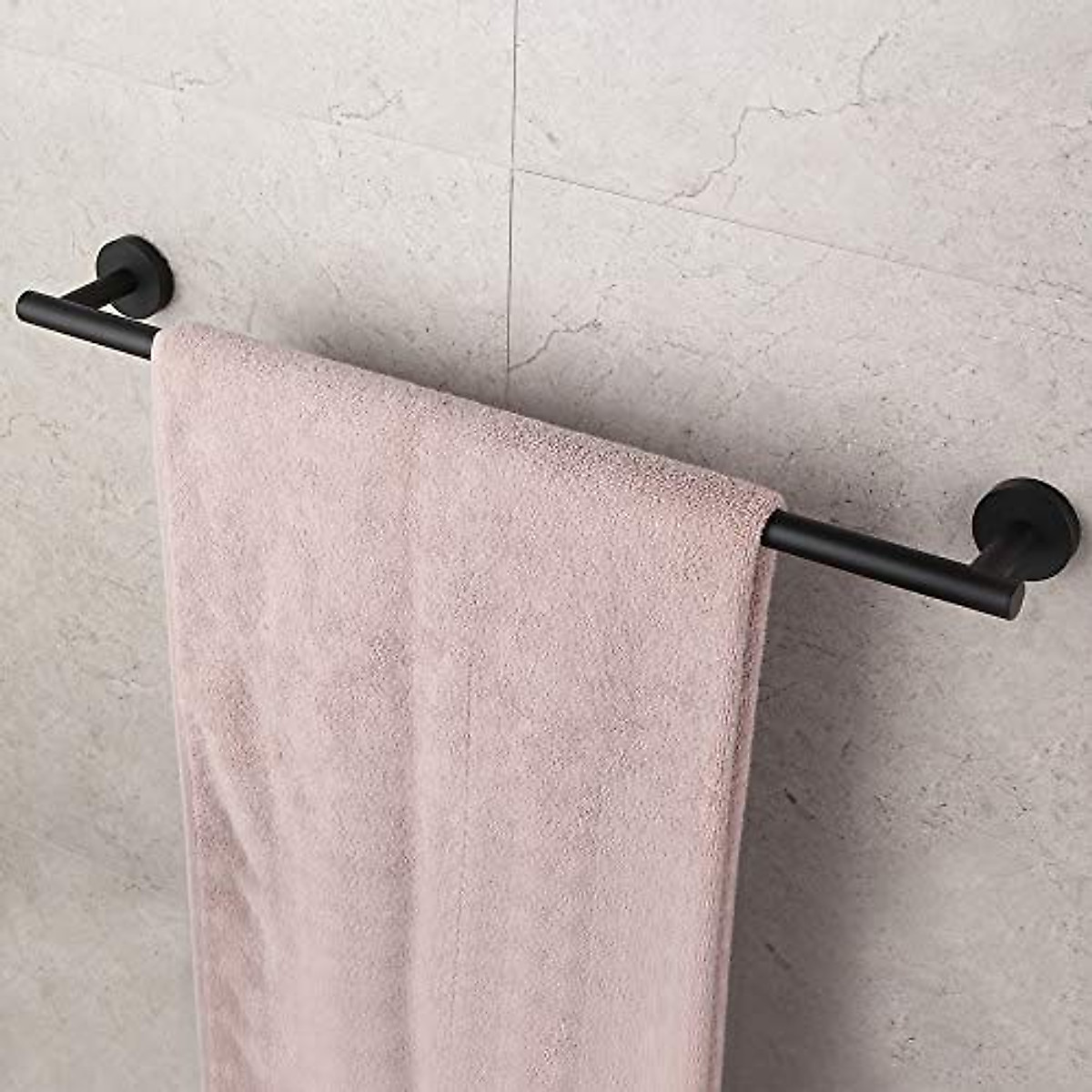 GERZWY Bathroom Towel Bar 30" Stainless Steel Towel Bar Matte Black Contemporary Style Wall Mount for Bath Kitchen AG1101C75-BK