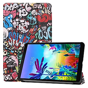 Case for Lenovo Tab M10 HD TB-X505F/X505L/X505X,Light Weight Slim Tri-Fold Shockproof Magnetic Stand Leather Cover Case for Lenovo Tab M10 10.1 inch (TB-X605F) (Graffiti)