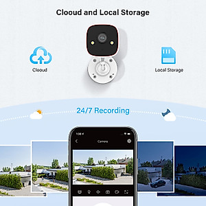 Jennov Security Camera Wireless Outdoor, 2K/3MP Floodlight 4X Digital Zoom, 360°Pan & Tilt, Color Night Vision & Motion Detection, 2.4GHz Wi-Fi, 2-Way Talk, Works with Alexa