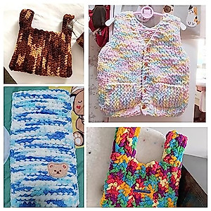 Multicolor 190g/ball Chenille Knitting Yarn Soft Ice Strip Line Cotton Yarn DIY Wool Yarn for Hand Knitting Scarf Thick Wool Yarn