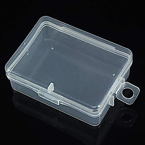 Bluelanss Clear Plastic Beads Storage Container Box with Hinged Lid for Beads, Jewelry, Tools, Craft Supplies, Flossers, Fishing Accessories Clear