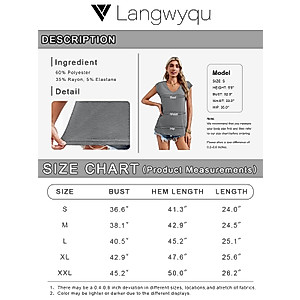 Langwyqu Womens Cap Sleeve T-Shirt Casual Loose Fit Tank Tops