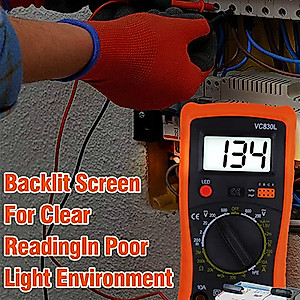 Digital Multimeter Pocket Clamp Multimeters Multi Tester Voltmeter Ammeter Ohmmeter AC/DC Ohm Volt Amp and Diode Voltage Electrical Tester Meter with Backlight LCD,Home Professional Use Automotive,etc