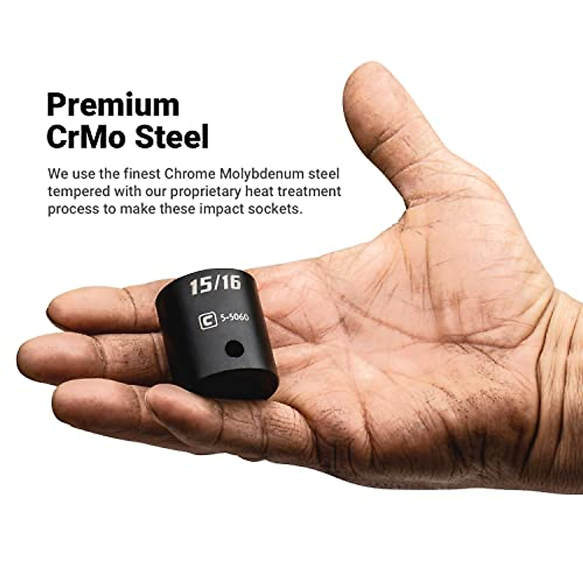 Capri Tools 1-1/8-Inch Shallow Impact Socket, 1/2-Inch Drive, 6-Point, SAE (CP55063)